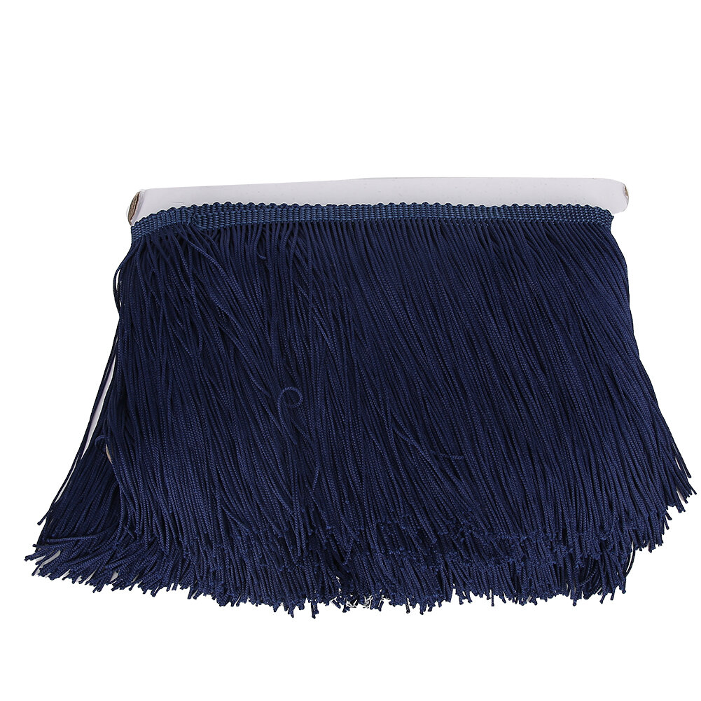 10 ярдов, 14 см, длинная бахрома, кисточка, полиэстеровая кружевная бейка, лента для шитья, одежда для сцены, аксессуары для одежды, темно-синий