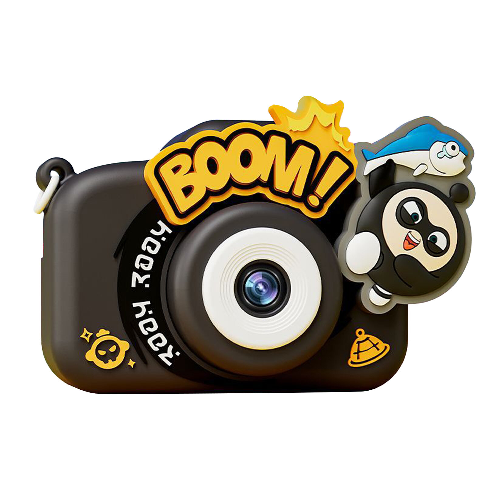 Egg party детская камера HD цифровая мини камера видео фото мальчики девочки игрушка камера, цвет: желтый ящик, розовый ящик, черный ящик (по выбору), 9600W пикселей, 1080P видео, 2.0 дюйм IPS экран, 400mAh батарея, ABS + силикон, вес 117г,