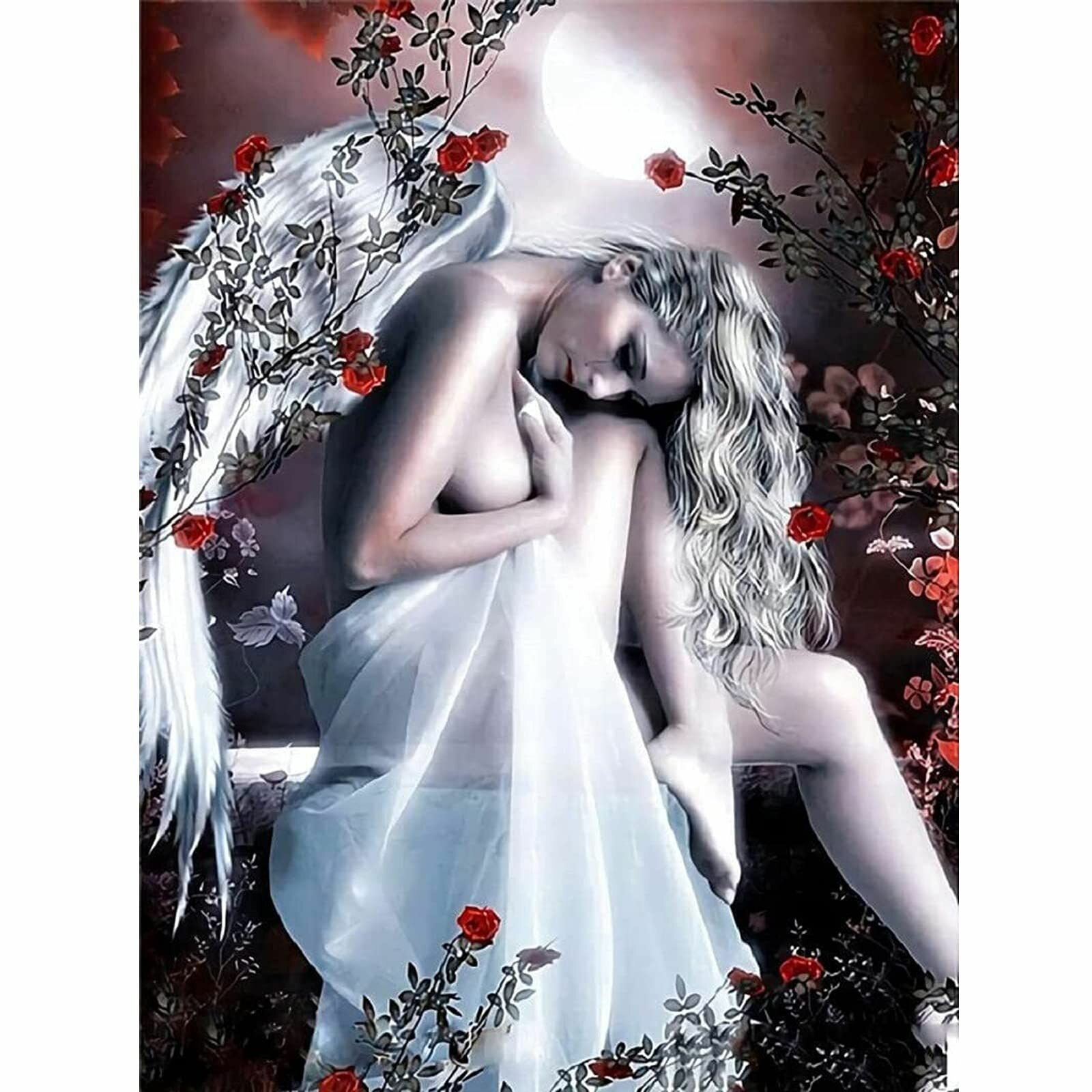 Алмазные Мозаики "Ангел" постер знаменитости декоративная роспись40x60cm,40,50, полная, холст, люди, круглая, взрослая, детская, gray, SKU03988