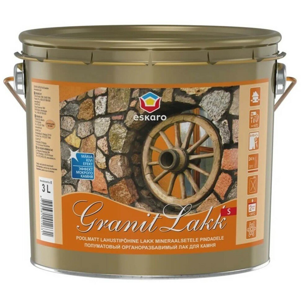 Eskaro Granit Lakk S лак для камня органоразбавимый (полуматовый, 3 л)