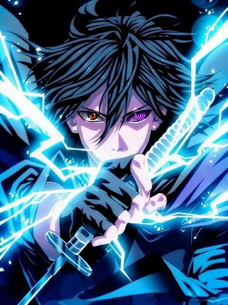 Алмазная картина "Наруто Учиха Мультфильм" алмазная огранка 40х50 см,40x50cm, белый