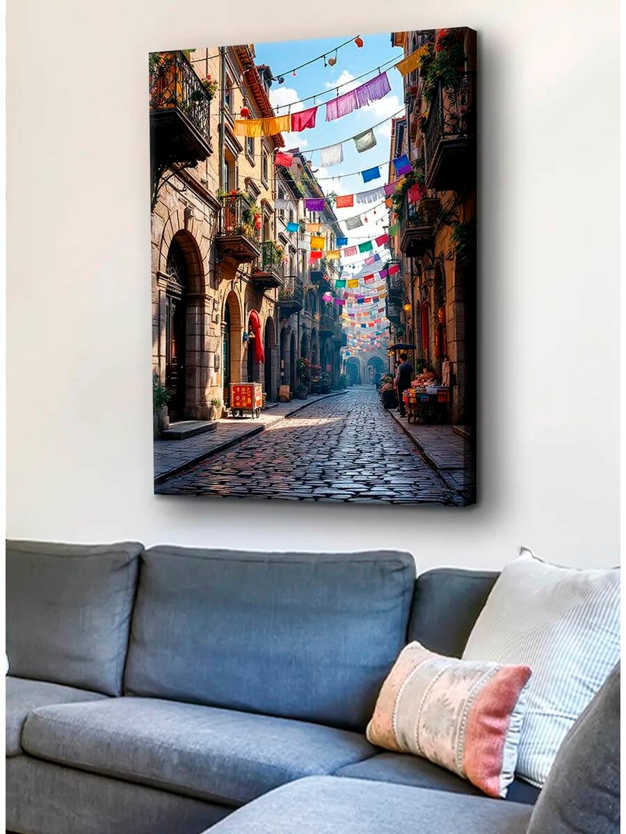 Картина "Улочки Барселоны", галерейная 30х40см 1шт.