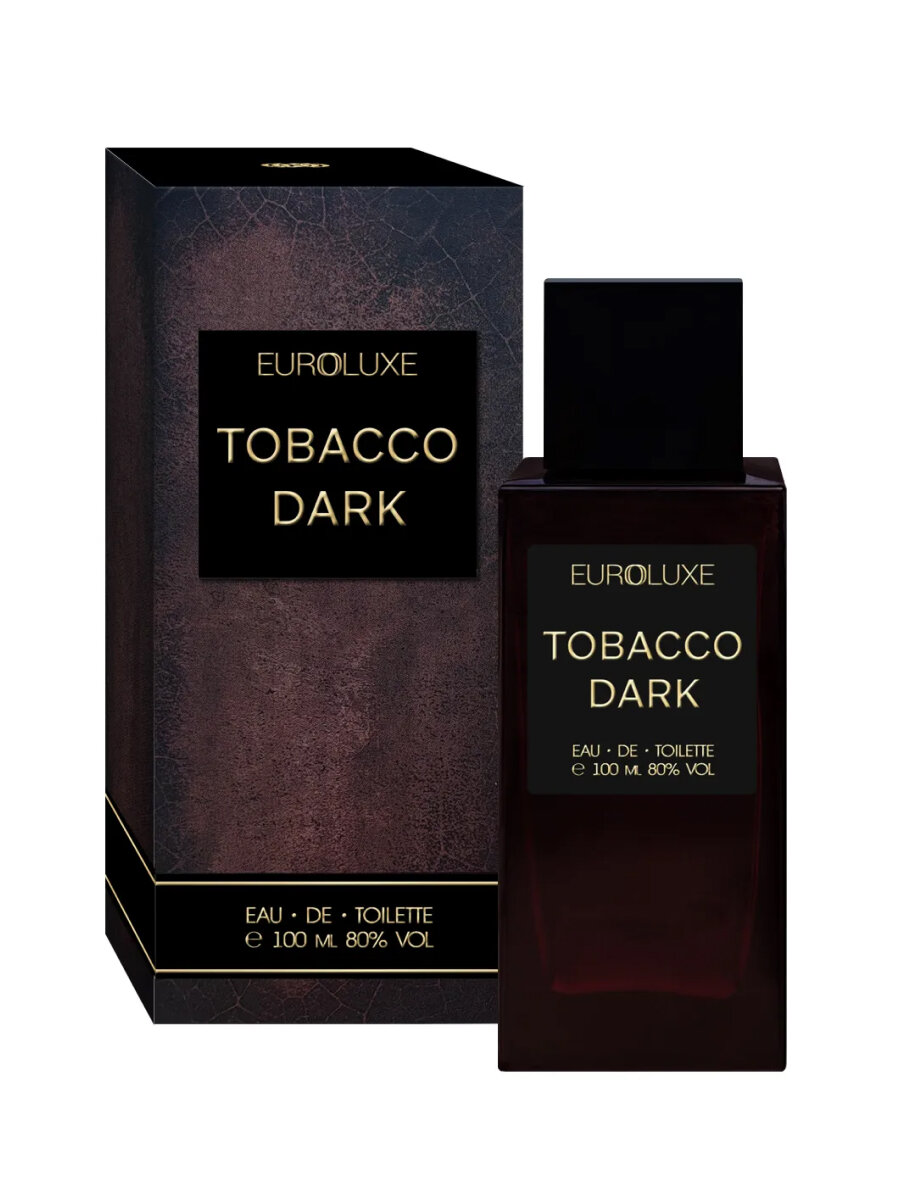 Туалетная вода Euroluxe "Tobacco Dark", мужская, древесные/фужерные ноты, 100мл