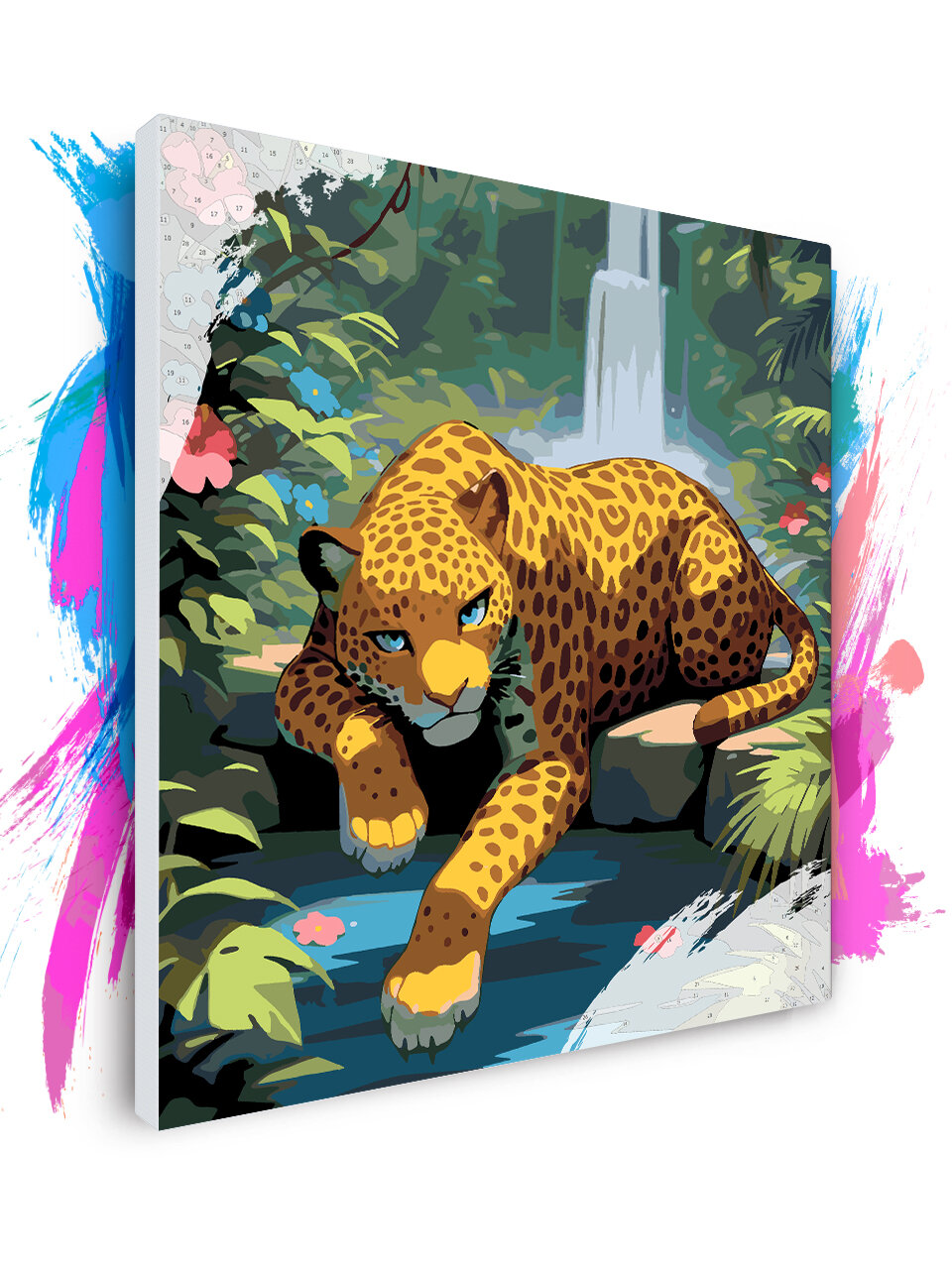 Картина по номерам на холсте Ягуар отдыхает, 100 х 100 см
