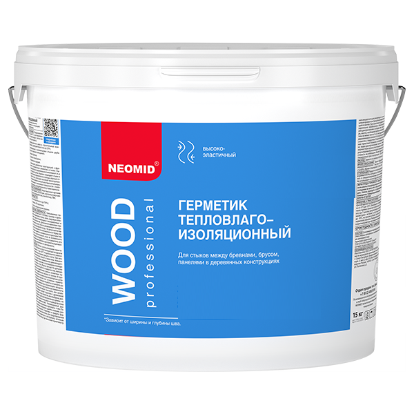 Герметик Межшовный для Сруба Neomid Wood Professional 310мл Белый Эластичный, Окрашиваемый / Неомид Вуд.