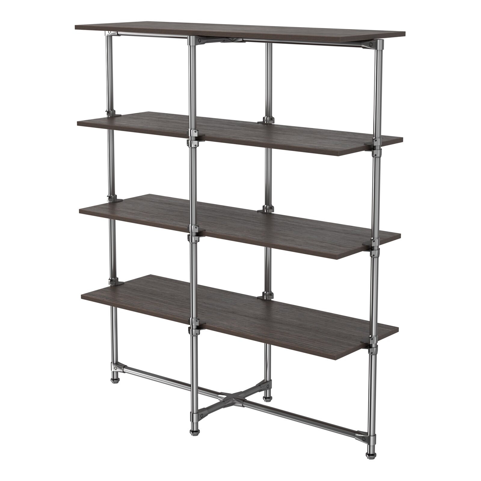 Хромированный стенд Прогресс №1-4 (с полками ДСП 16мм), Дуб Венге