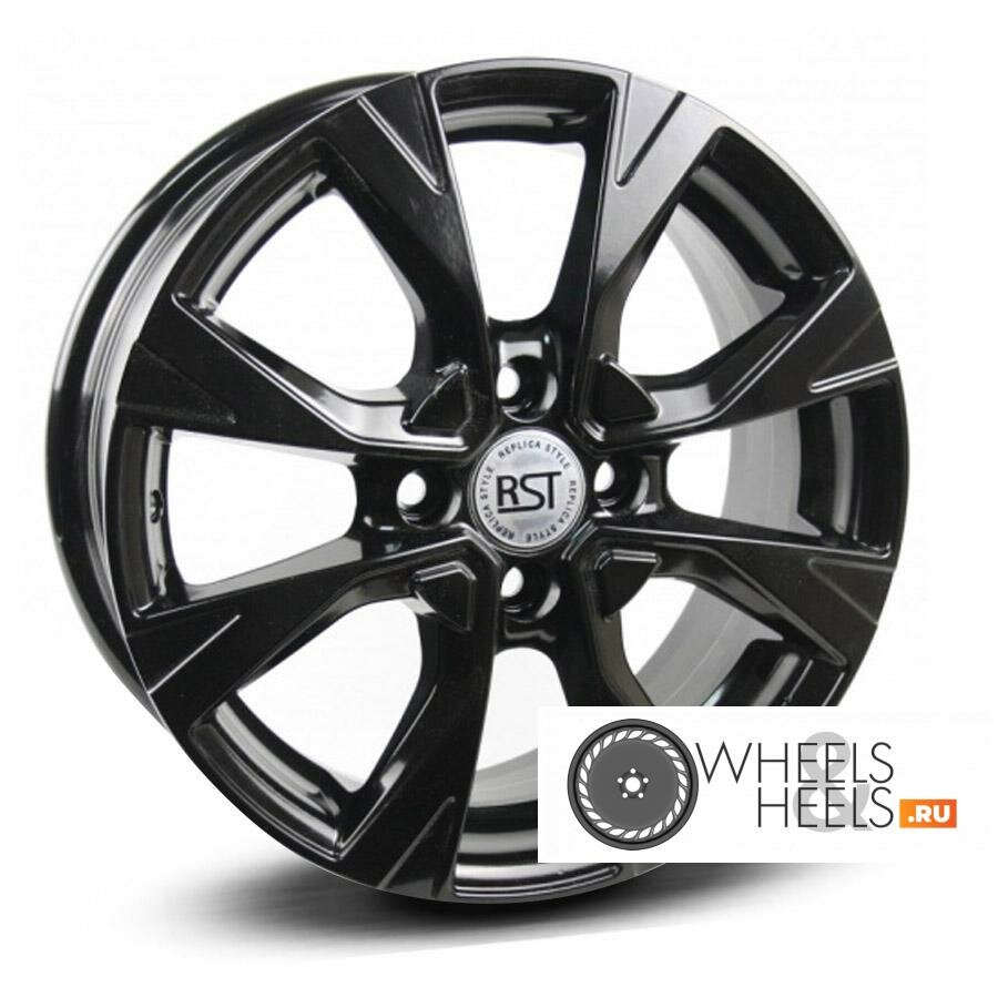 Диск автомобильный литой RST R045 15x6 4x100 et50 dia60.1 Черный глянцевый