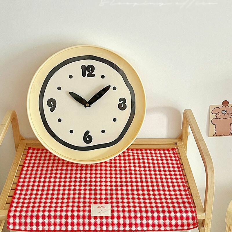 Круглые настенные часы, настенные часы в кремовом стиле, подходящие для украшения дома,30 см
