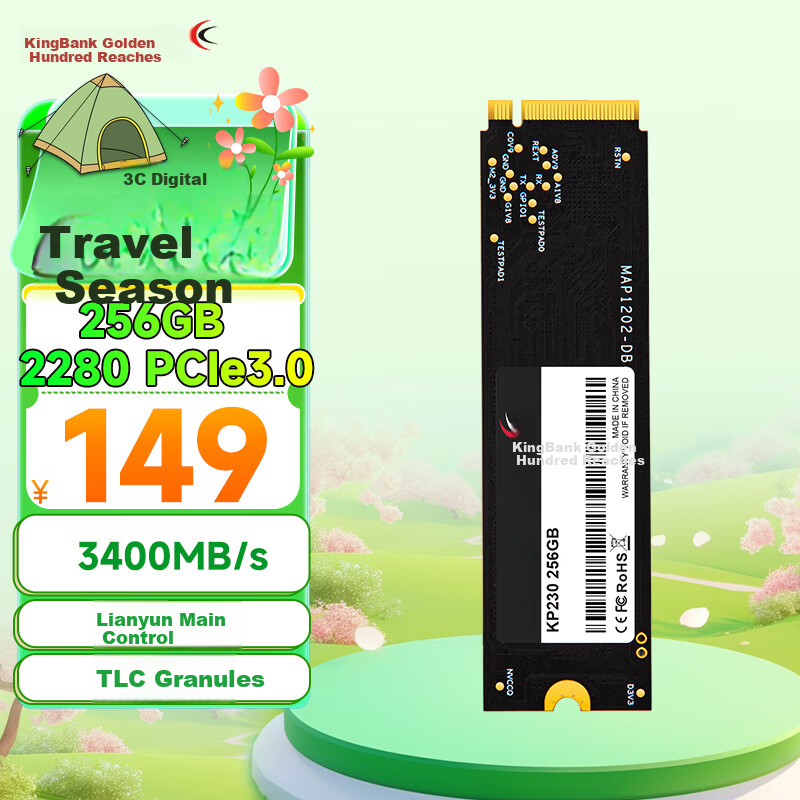 KINGBANK 256GB SSD M.2 NVMe PCIe 3.0 интерфейс твердотельный накопитель KP230 Цвет：Серия KP230 (PCIe 3.0)Версия：Версия