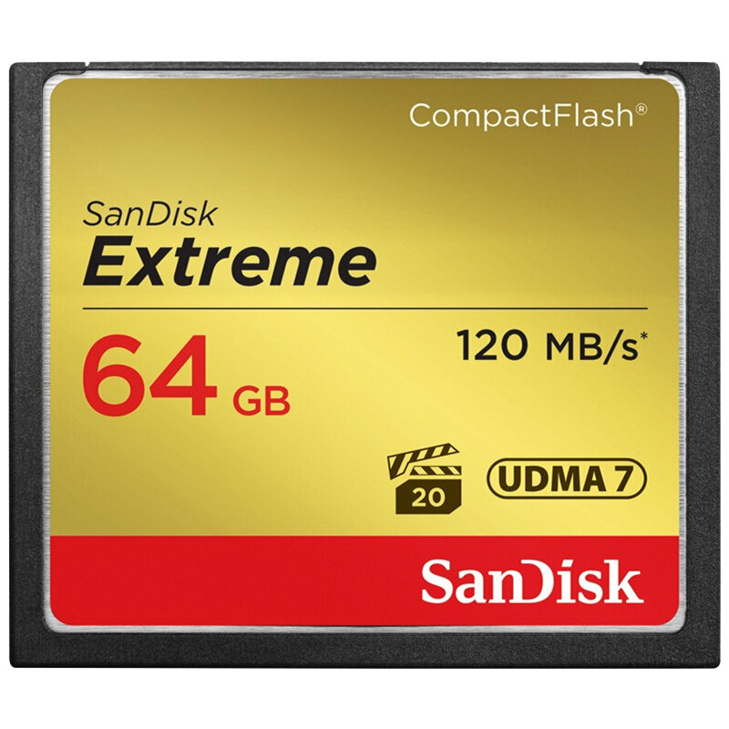 SanDisk 64GB CompactFlash Memory Card, UDMA-7 Extreme Speed Storage Card, Read Speed 120MB/s, Write Speed 85MB/s, DSLR Camera Memory Card