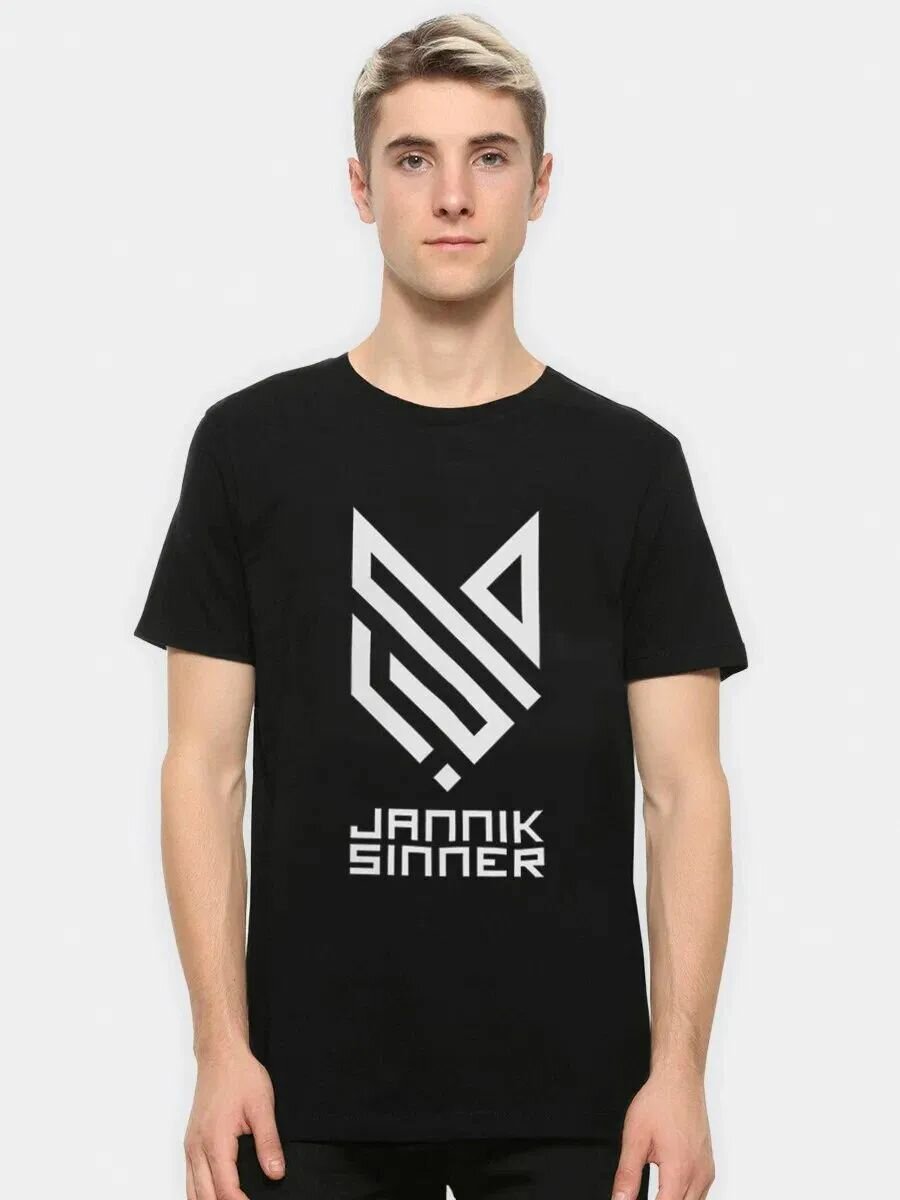 Футболка Янник Синнер / Jannik Sinner / Мужская черная L