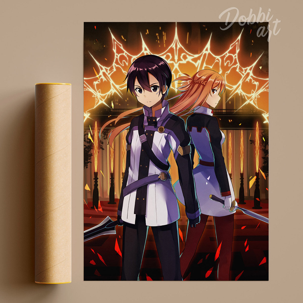 Постер Мастера меча онлайн 30х40 см без рамы/ Аниме Манга Sword Art Online САО Киригая Кирито Асуна/ Постер для дома, интерьера, декор на стену/ Плакат интерьерный Аниме, подарок парню, девушке