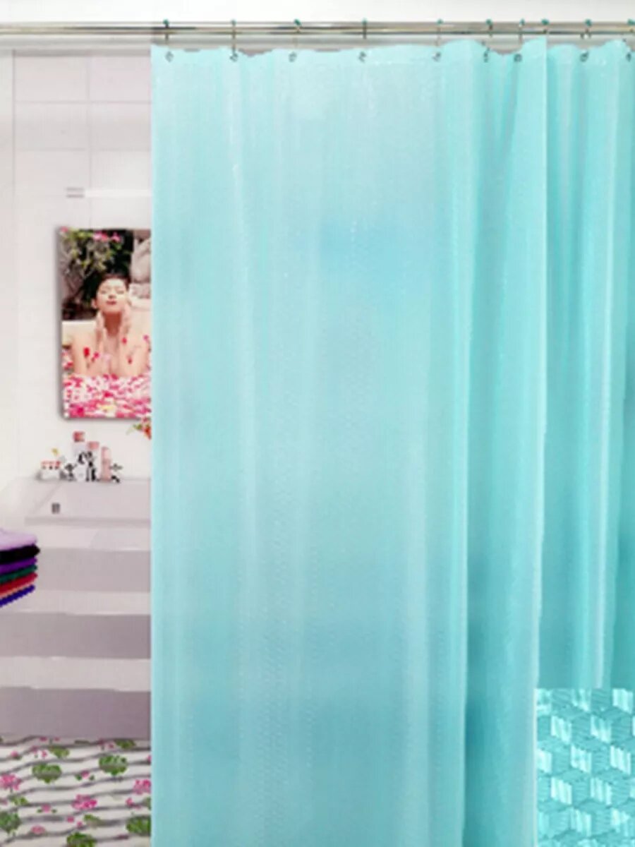 Штора для ванной 180х180 3D водонепроницаемая в ванну