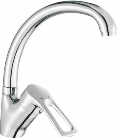 Смеситель для раковины на кухню или ванну. Кухонный кран для воды с высоким изливом для мойки. Сантехника VIKO V-6404 Хром