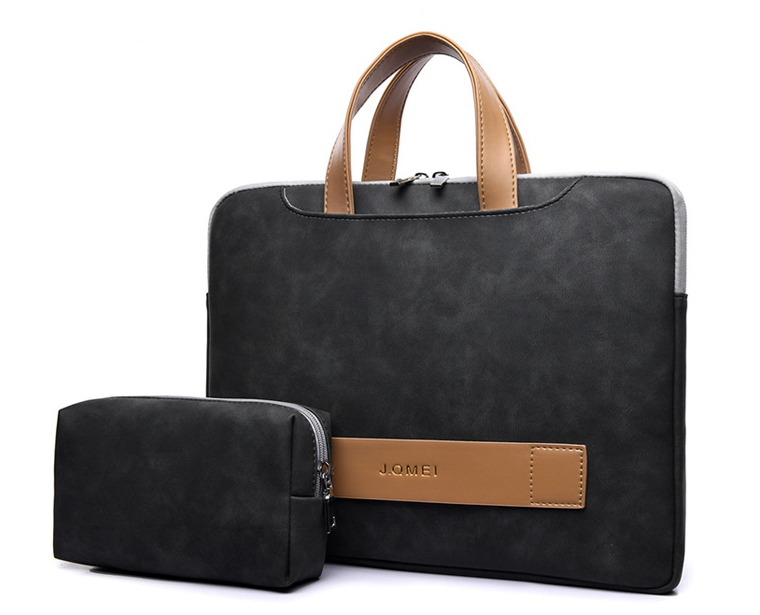 Сумка-портфель MyPads M951 для ноутбука Dell Asus Acer Lenovo HP Xiaomi (15-15.6 дюйм) из качественной искусственной кожи женская модная красивая с ручкой для переноски + сумочка цвета TJ