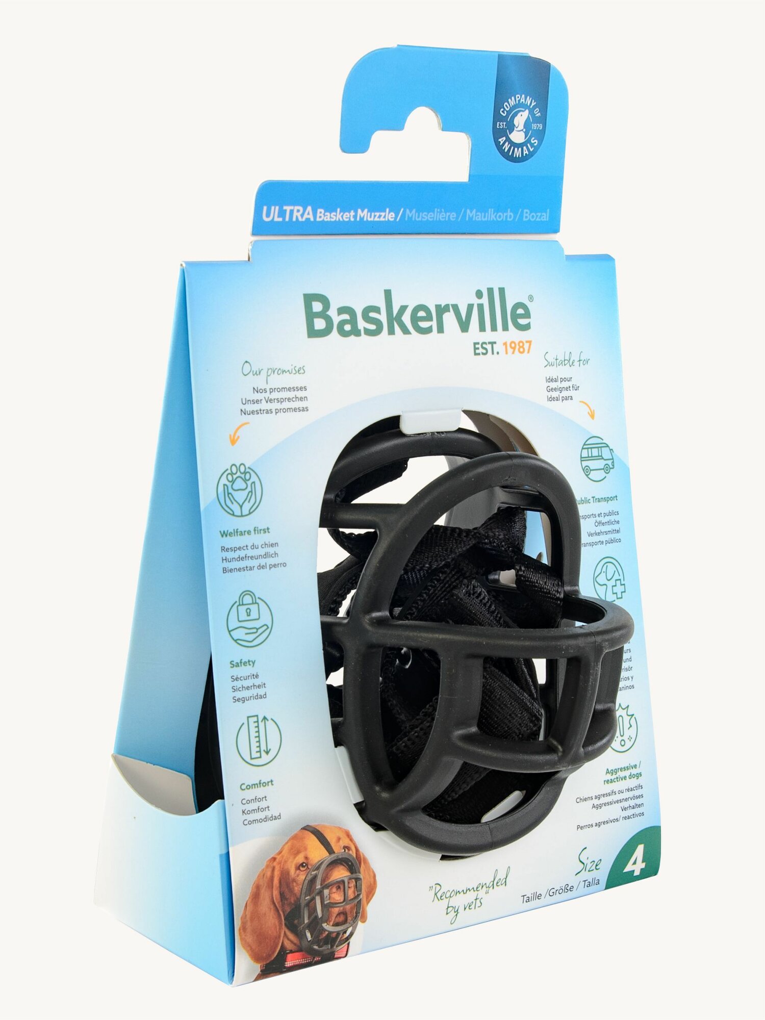 Намордник для собак COA "Baskerville Ultra", Size4, 9х32см (Великобритания)