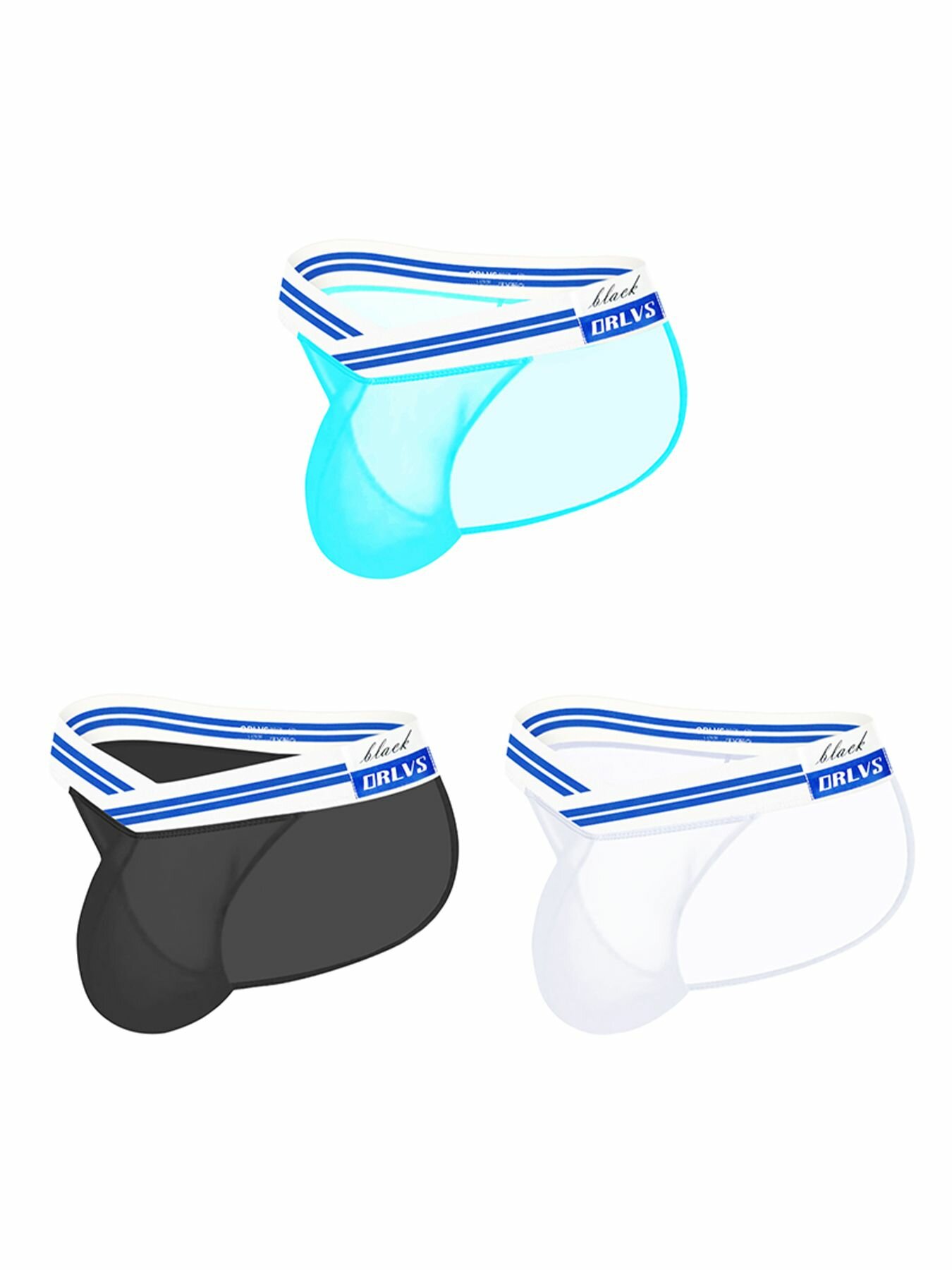 Три пары прозрачных сексуальных мужских трусов с низкой посадкой