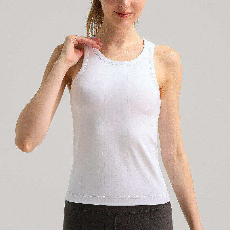Топ для йоги Lulu Yoga Vest, белый, размер 4/S