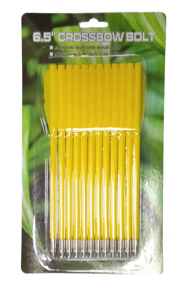 Набор стрел "Man Kung", для арбалета-пистолета, цвет: желтый, длина 6,5", 12 шт