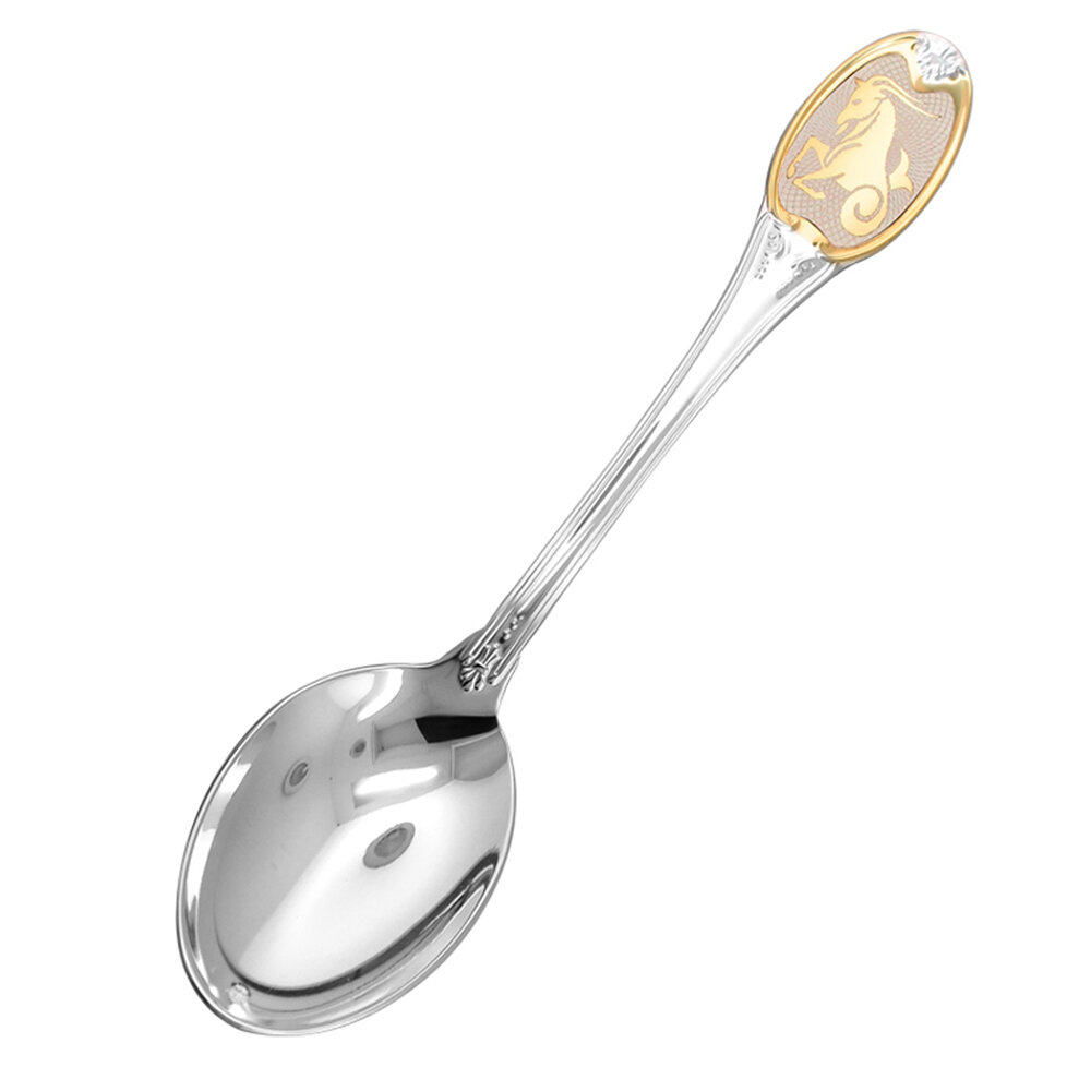 Серебряная ложка чайная Козерог, АргентА, без вставки,24.11 гр.