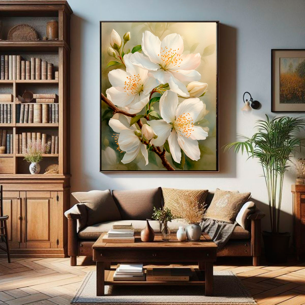 Картина на стену для интерьера Жасмин 40х50 см, холст на подрамнике, InterHobby