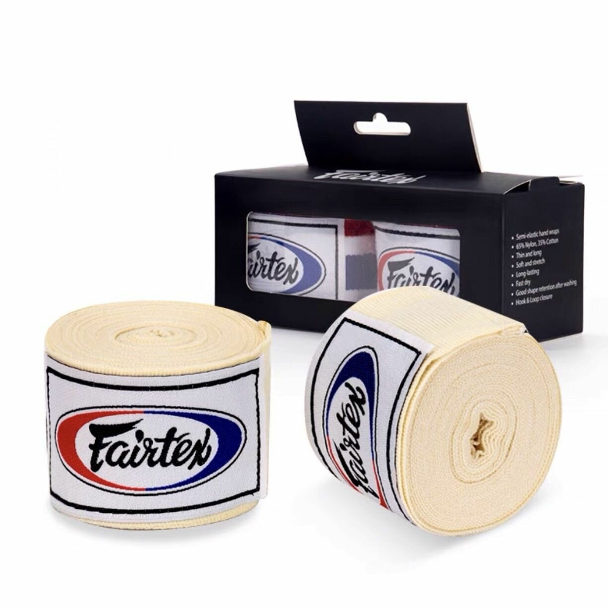 Бинты для рук боксерские Fairtex, кремовые, 4.57м*2 шт.