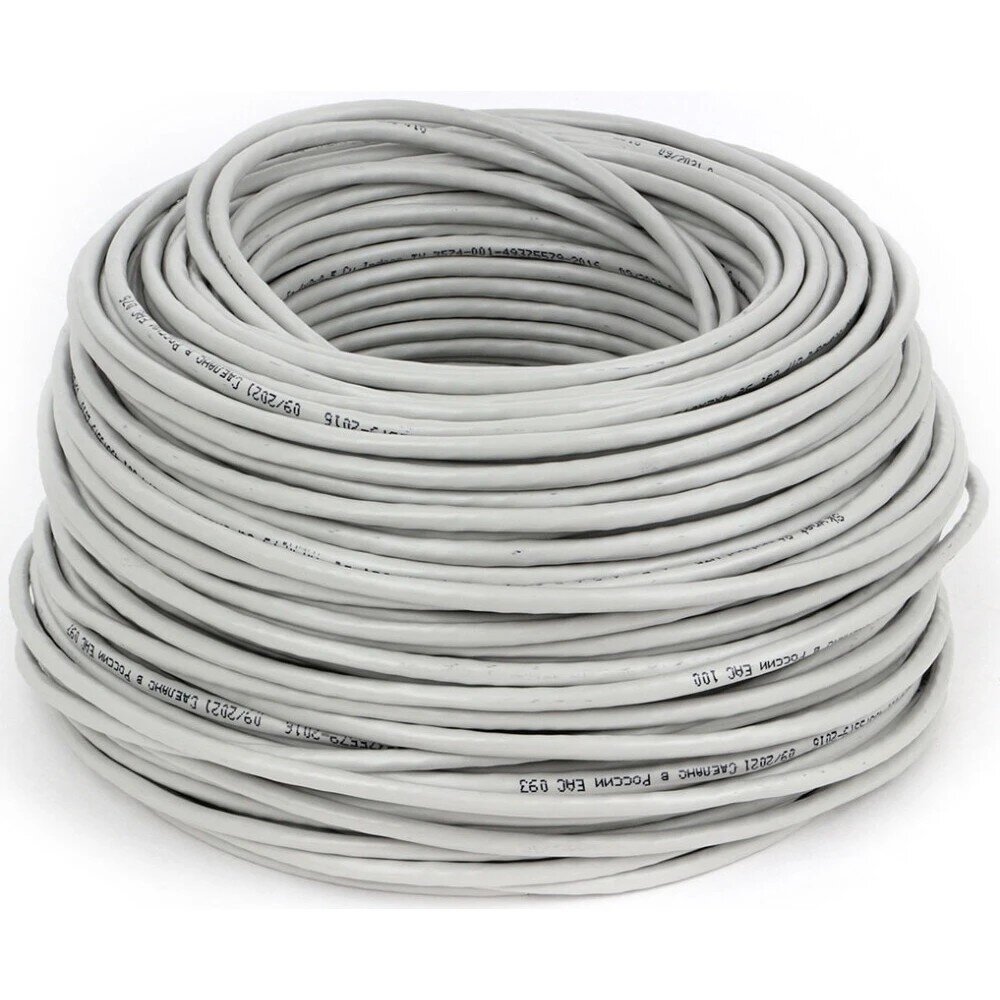 Витая пара SkyNet Кабель Standart UTP indoor 4x2x0,48, медный, FLUKE TEST, кат.5e, однож, 100 м, box, серый [CSS-UTP-4-CU / 100]