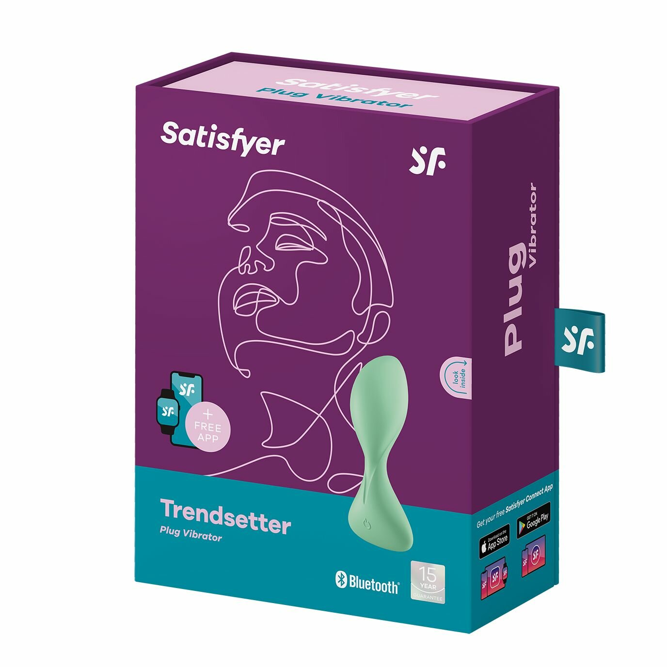 Анальная пробка Satisfyer Trendsetter light green зеленый управление с телефона