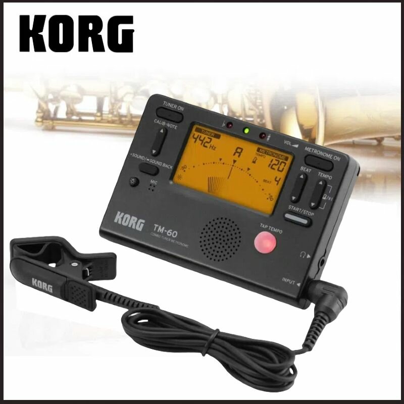 KORG TM60C/Тюнер метроном/черный/Универсальная корректура/С зажимом для пикапа