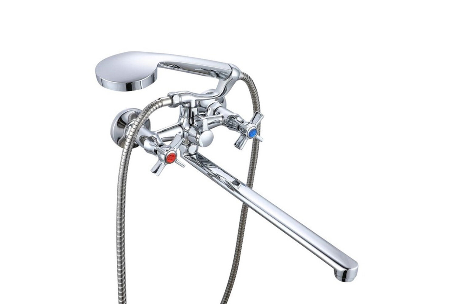 Смеситель для ванны с изливом РМС SL118-140P, хром