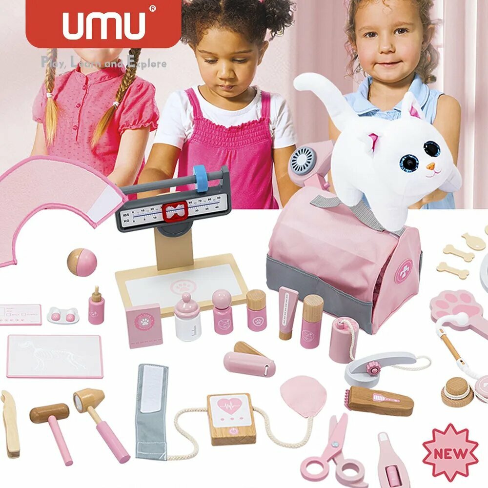 Детский игровой набор "Ветеринар", дерево, 37 элементов, для детей 3-9 лет