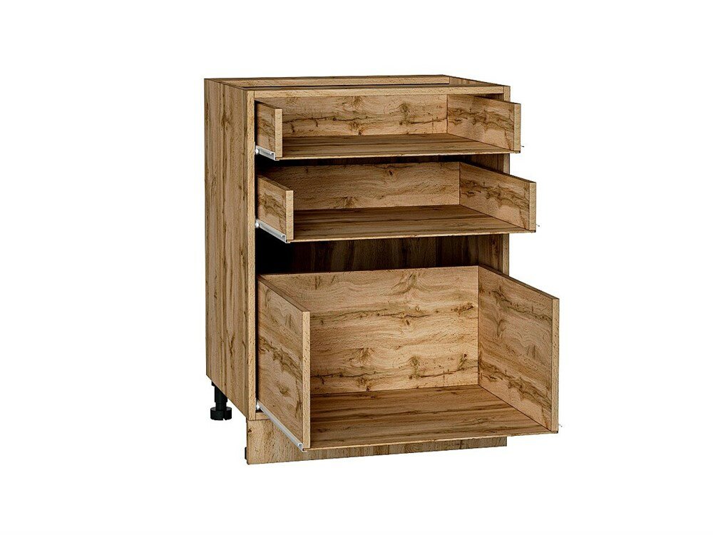 VVT Каркас нижнего шкафа с 3-мя ящиками Н 603 Дуб Вотан, ЛДСП , Дуб Вотан, 816*600*462