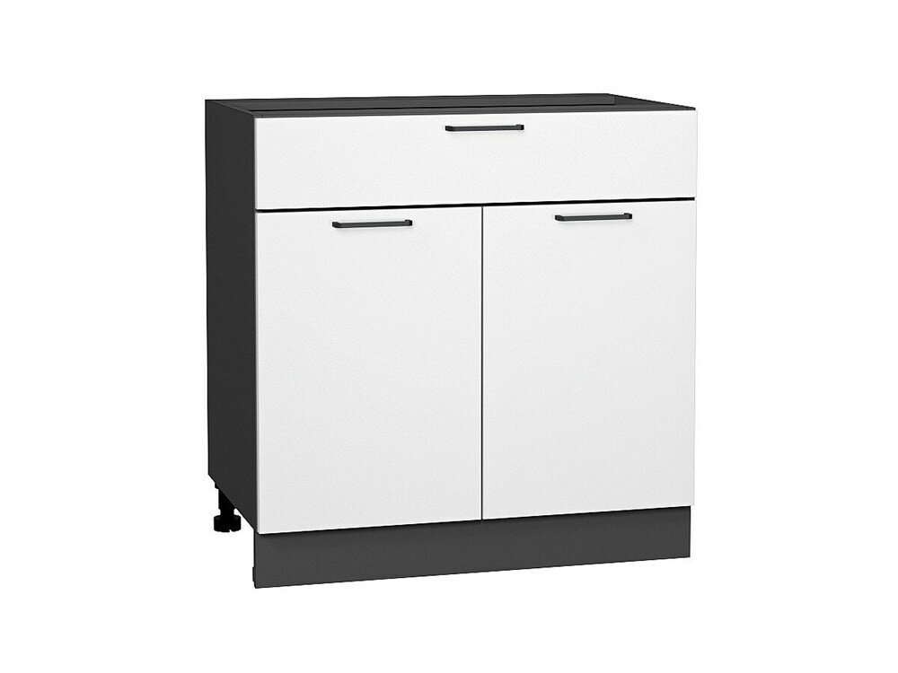 VVT Шкаф нижний с 2-мя дверцами и ящиком Флэт Graphite, White In 2S, 800