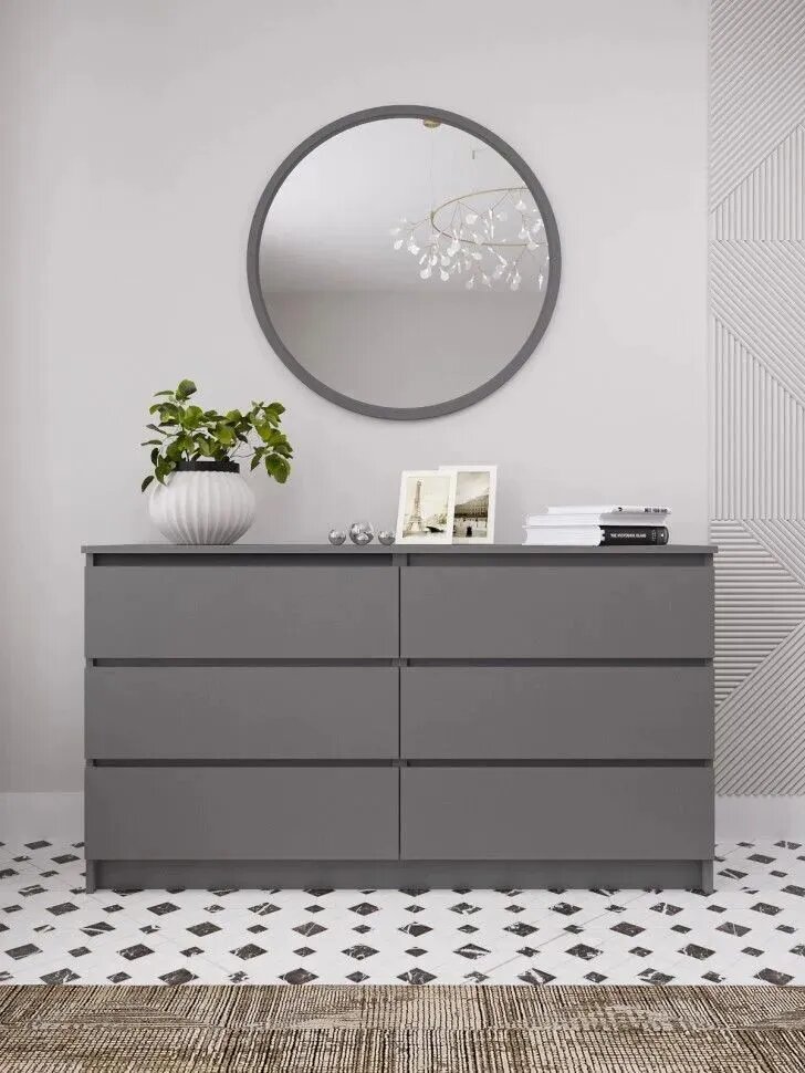 Комод Челси 1202х768х450 мм, цвет Графит, материал ЛДСП, Миф