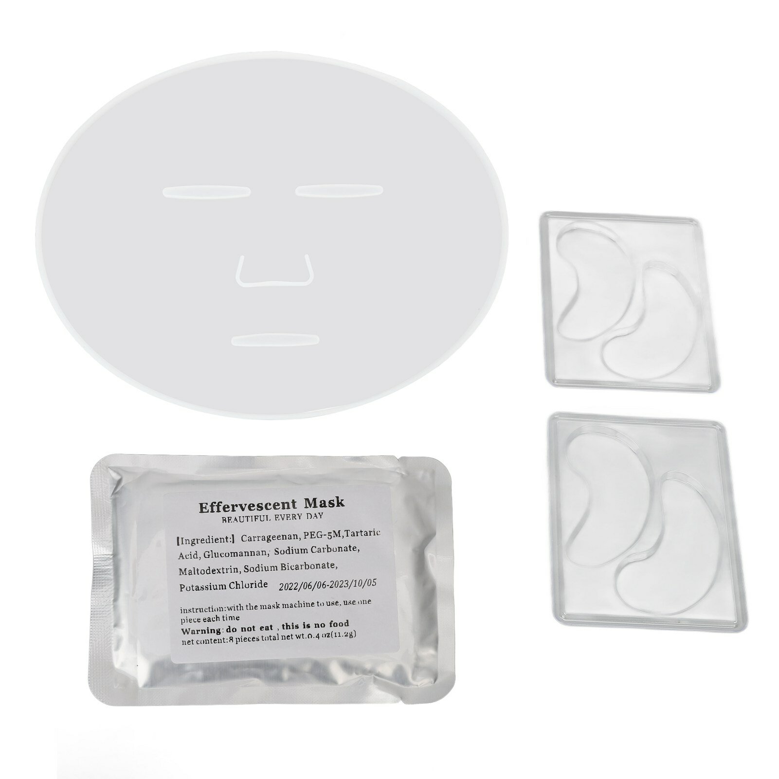 Набор силиконовых форм для масок DIY: 1 форма для лица, 2 формы для глаз и 1 коллагеновая пластина, многоразовый инструмент для домашнего и салонного использования