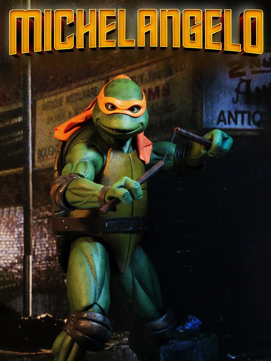Экшен-фигурка Teenage Mutant Ninja Turtles / Черепашка ниндзя Микеланджело 1990 г 18 см