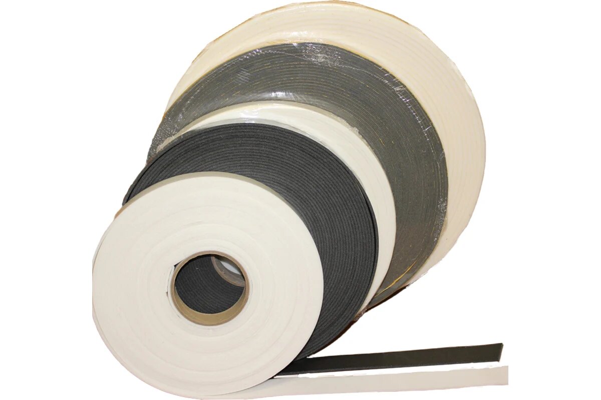 РуфИзол ППЭ лента самоклеящаяся 5x20 мм, 20 м мини серый, упаковка 10 шт для теплоизоляции