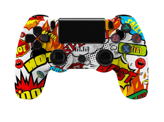 Игровой контроллер P4, Bluetooth, подсветка, гироскоп, цвет пламя