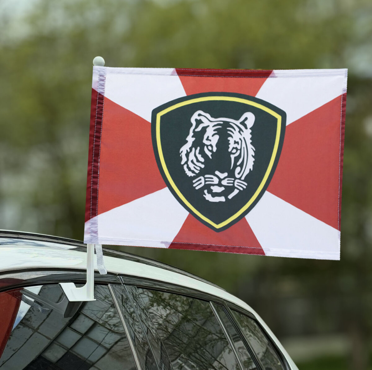 Флаг "Восточное региональное командование" на машину, 30x40 см в комплекте с автомобильным кронштейном