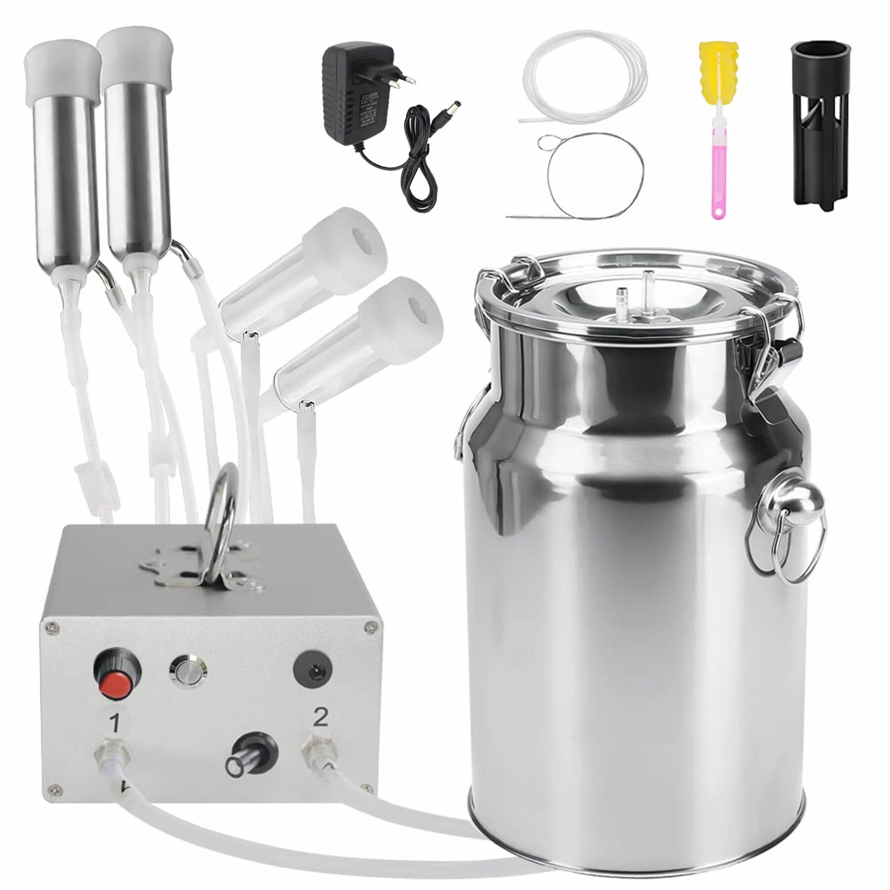 Доильный аппарат для коров и козы/овцы, 7Л, с пульсатором Вакуумный насос для доильного аппарата, Пульсирующая система -lj