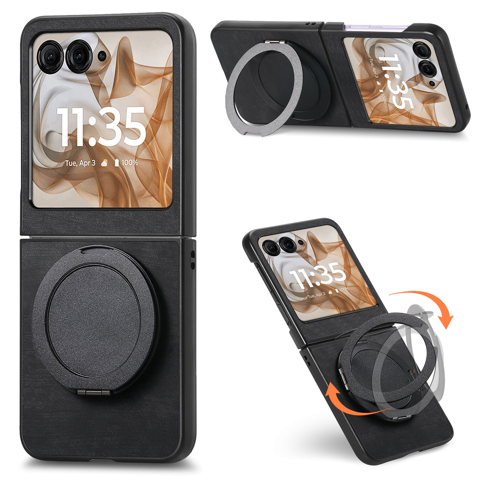 Чехол для Moto Razr 60 / Motorola Razr 60, глянцевая поверхность, металл, пластик, защита камеры, ударопрочный, Motorola, Moto Razr 60, чехол-кардиомонитор, black