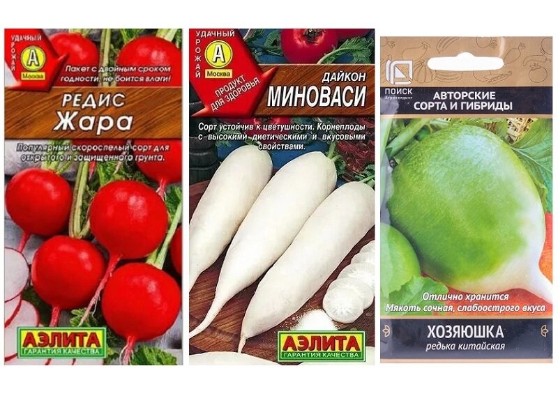 Набор семян овощей Витаминное Ассорти (Дайкон Миноваси, Редис Жара, Редька Китайская Хозяюшка)