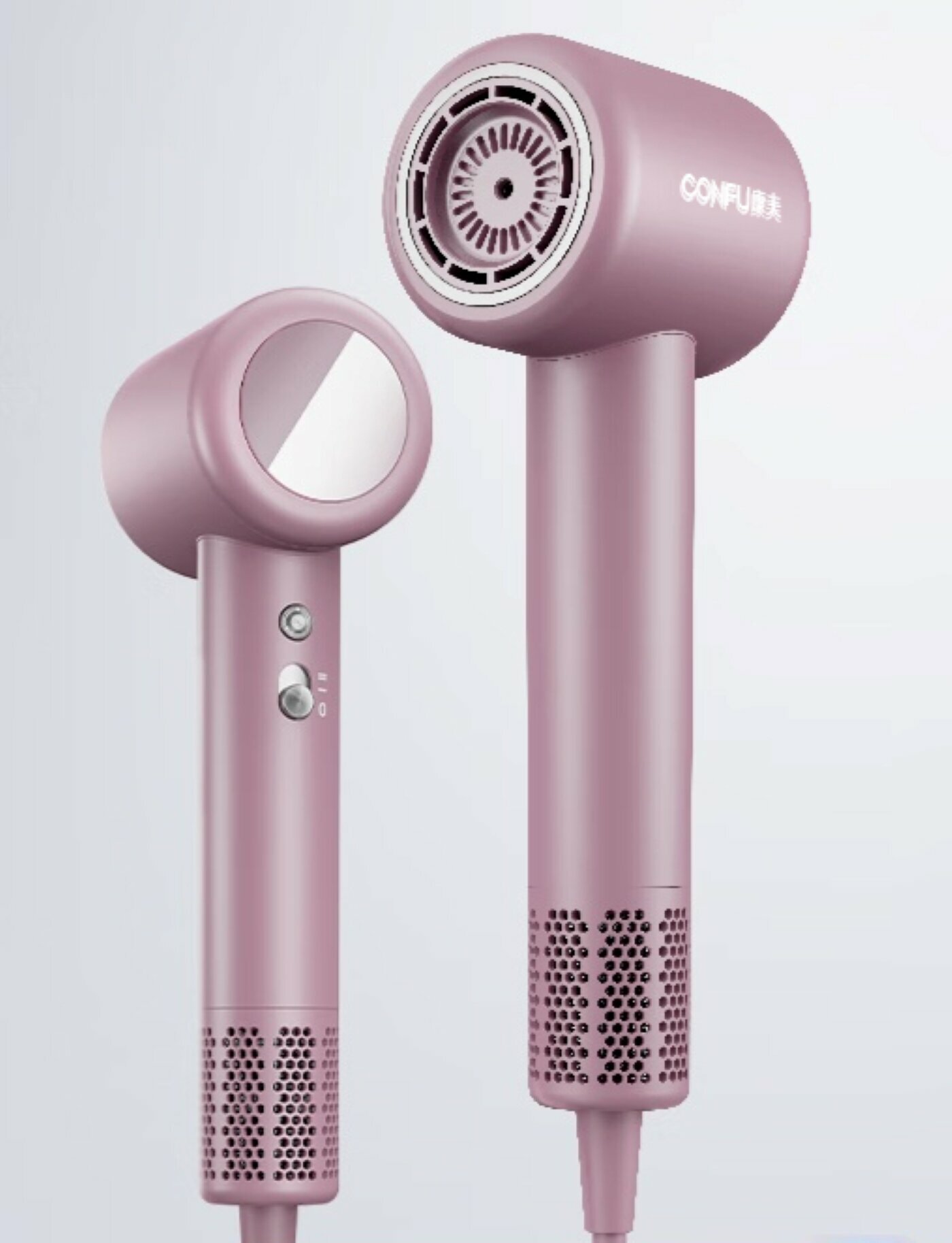 Компактный и портативный высокоскоростной фен CONFU (1500 Вт, 65 м/с, 110000 об/мин) с насадкой