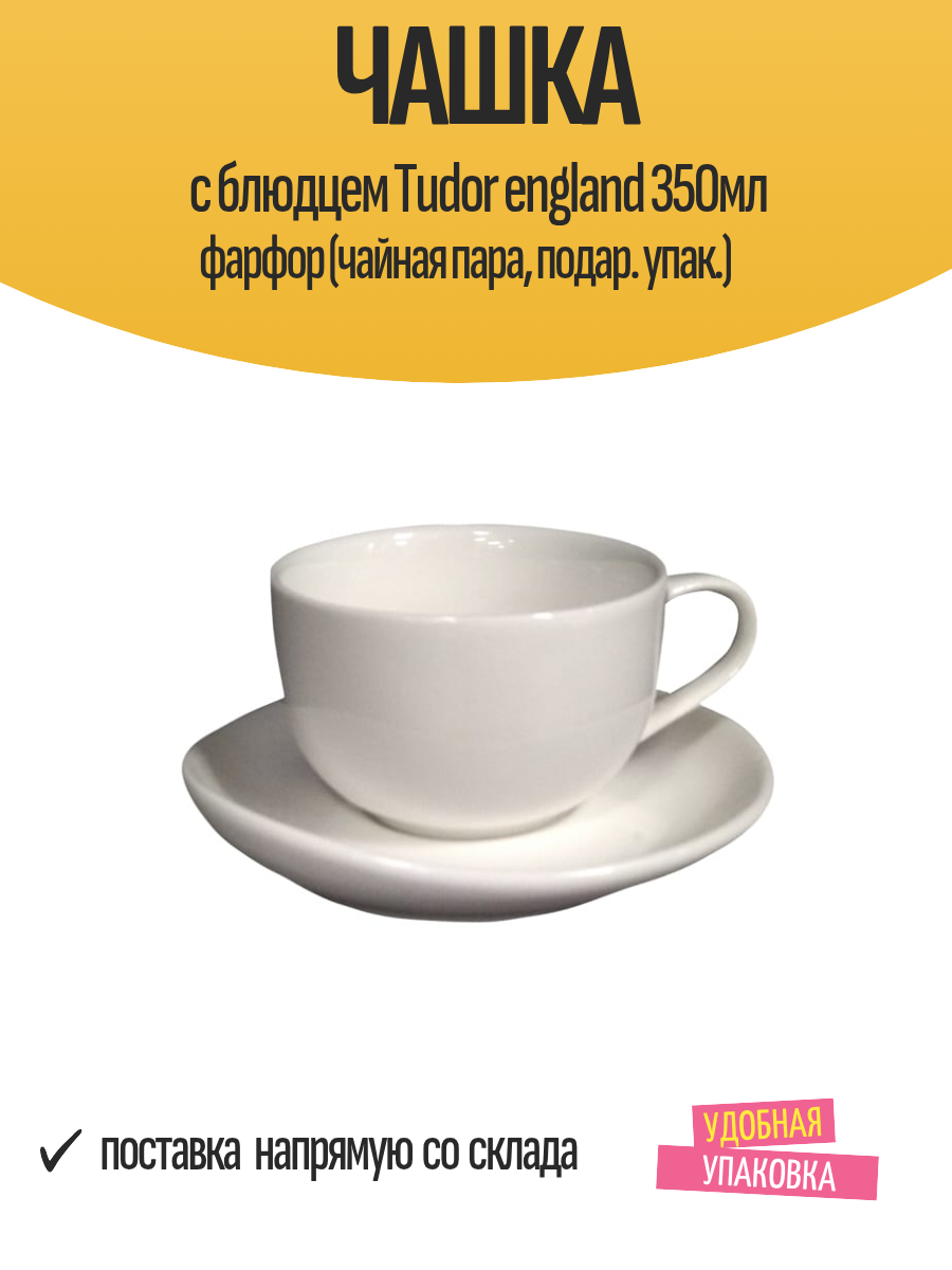 Чашка с блюдцем Tudor england 350мл фарфор (чайная пара, подар. упак.)