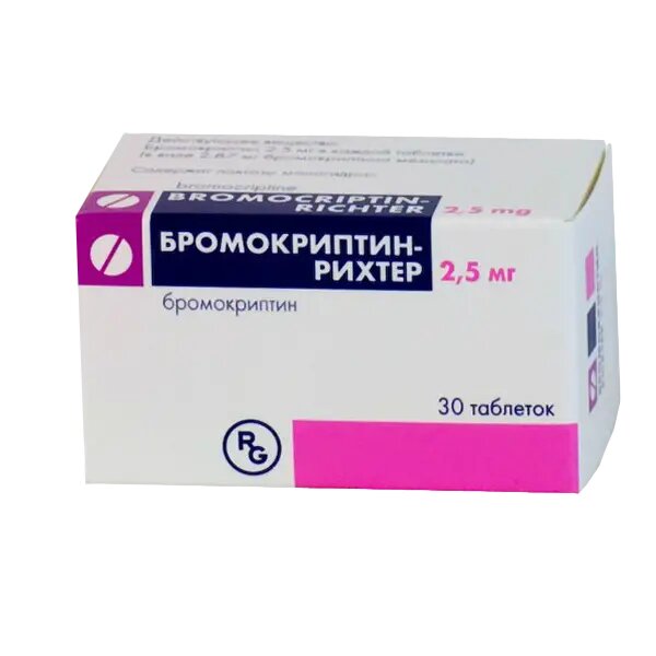 Бромокриптин-Рихтер таблетки 2,5 мг 30 шт