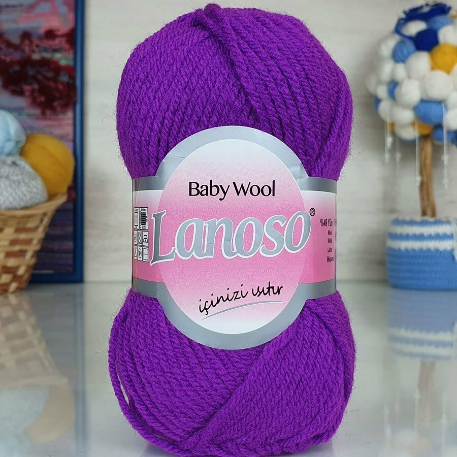 Пряжа Lanoso BABY WOOL 545 лиловый (10 мотков)