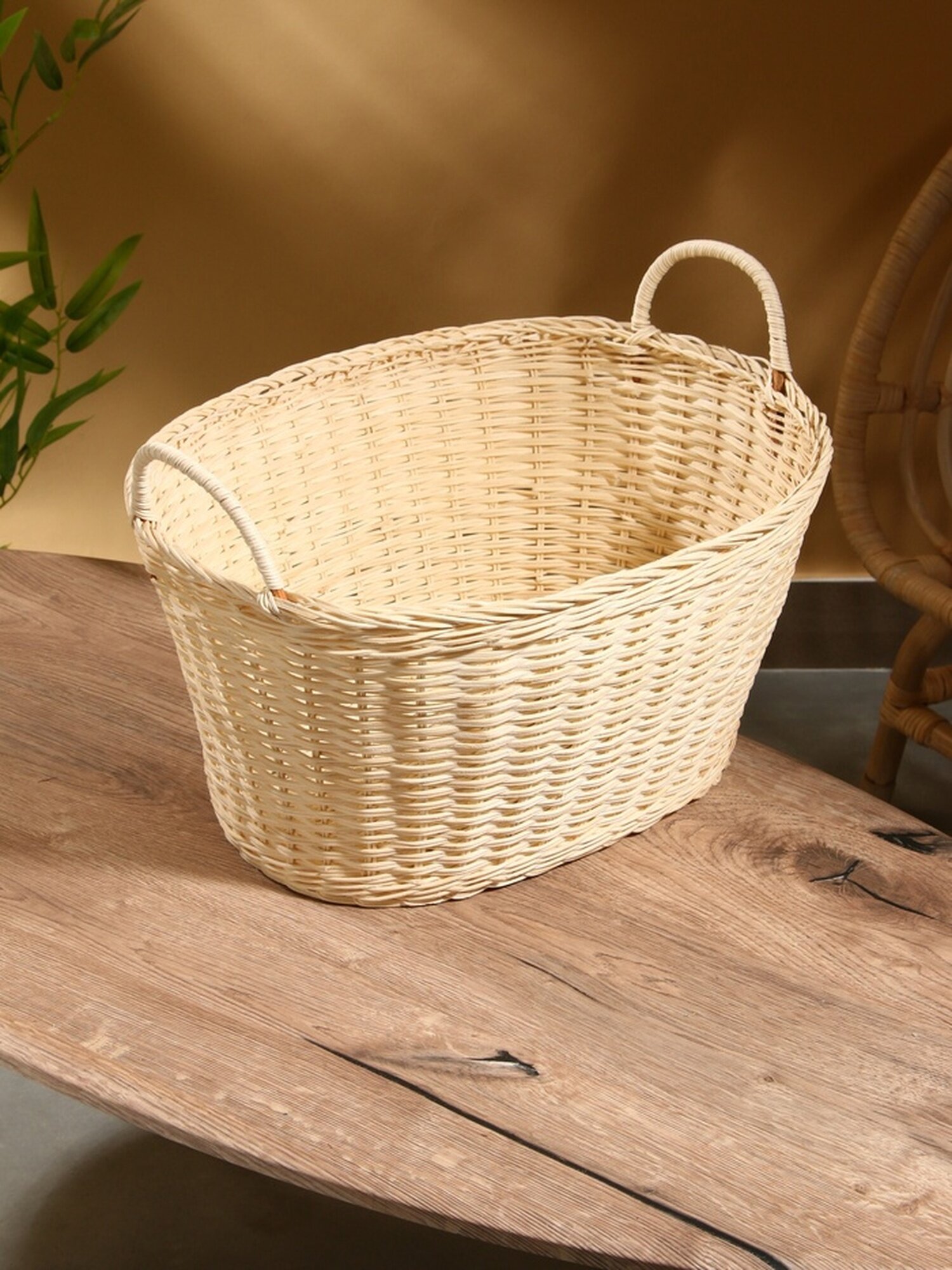 Корзина для белья, 46×36×32 см, ротанг