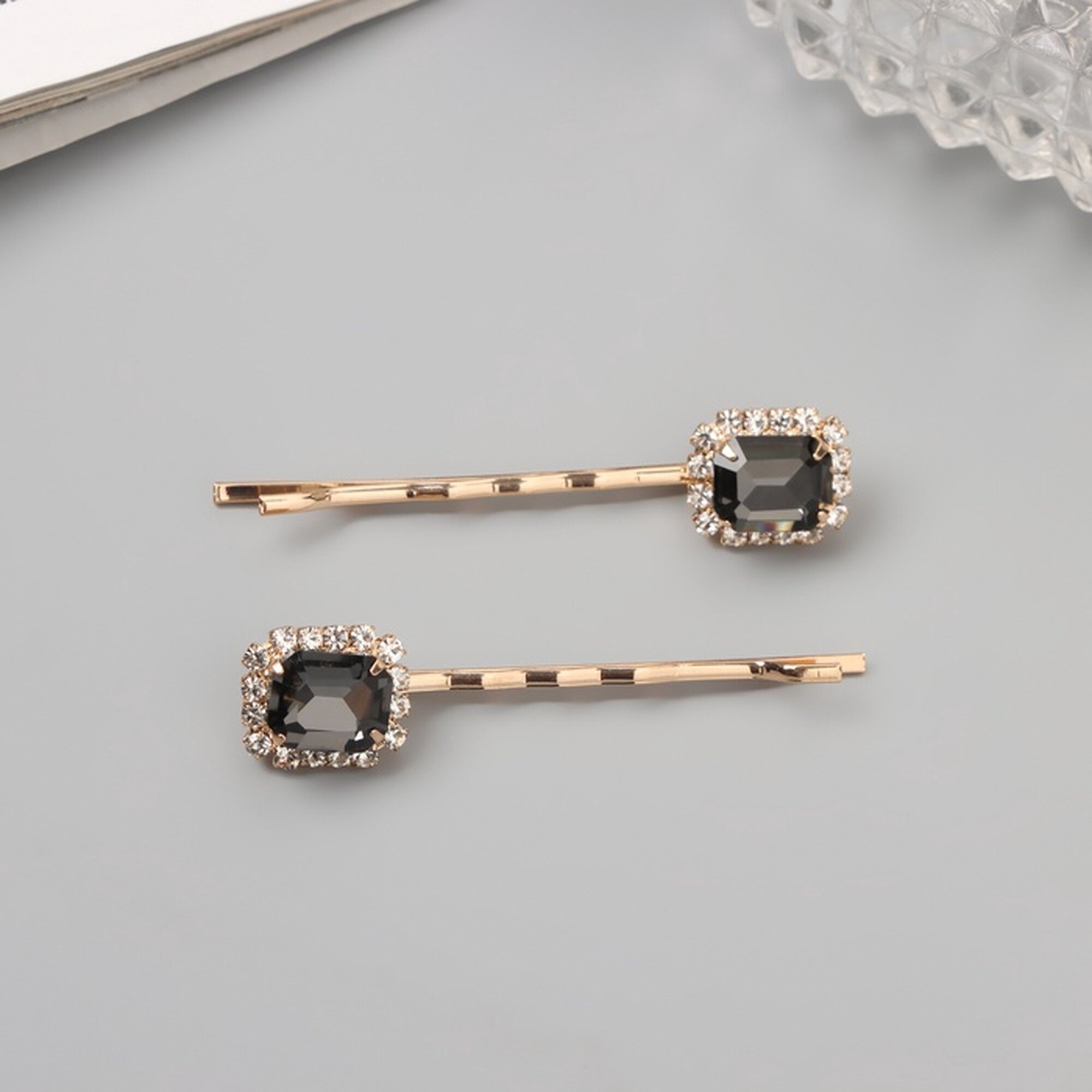 Невидимки для волос «Морвен», набор 2 шт, грация, 5 см, золото