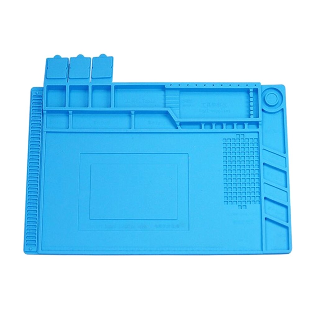 Большой силиконовый коврик для пайки, термостойкий, антистатический, ремонтный коврик с магнитными канавками для электронного верстака