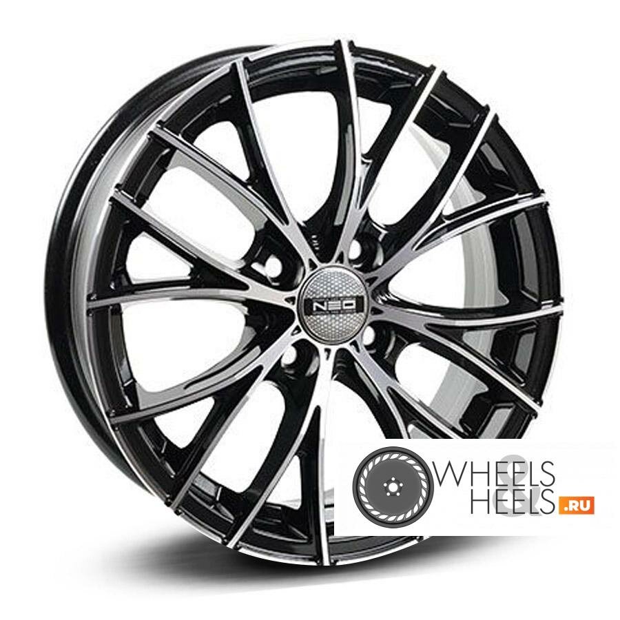 Диск автомобильный литой NEO 573 15x6 4x100 et40 dia60.1 Черный с полированной лицевой поверхностью